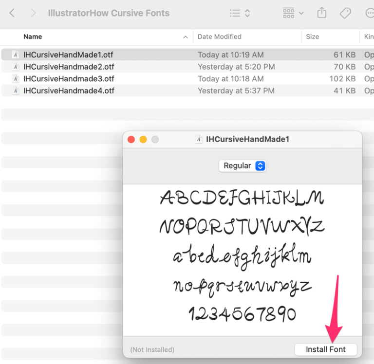 4 Handmade Cursive Fonts for Adobe Illustrator (Free Download)