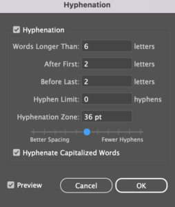One Click to Turn Off Hyphenation in Adobe Illustrator
