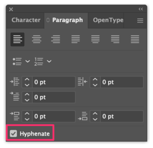 One Click to Turn Off Hyphenation in Adobe Illustrator
