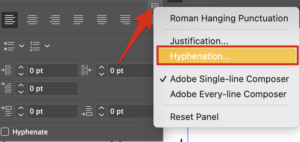One Click to Turn Off Hyphenation in Adobe Illustrator